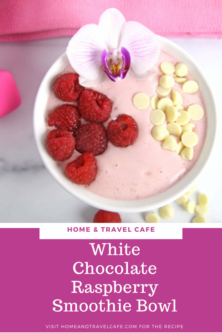 Raspberry White Chocolate Smoothie Bowl - The Home and Garden Cafe
